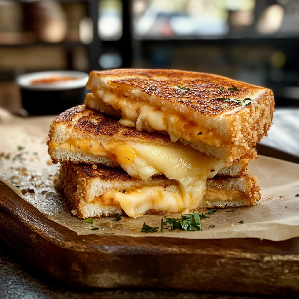 Halal Grilled Cheese with a Crunchy Twist