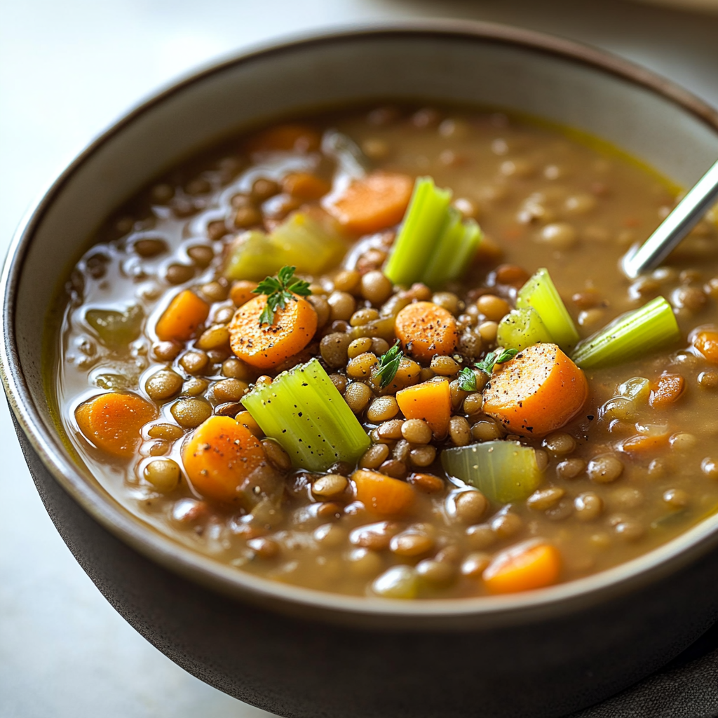 Lentil Soup with Carrots and Celery
